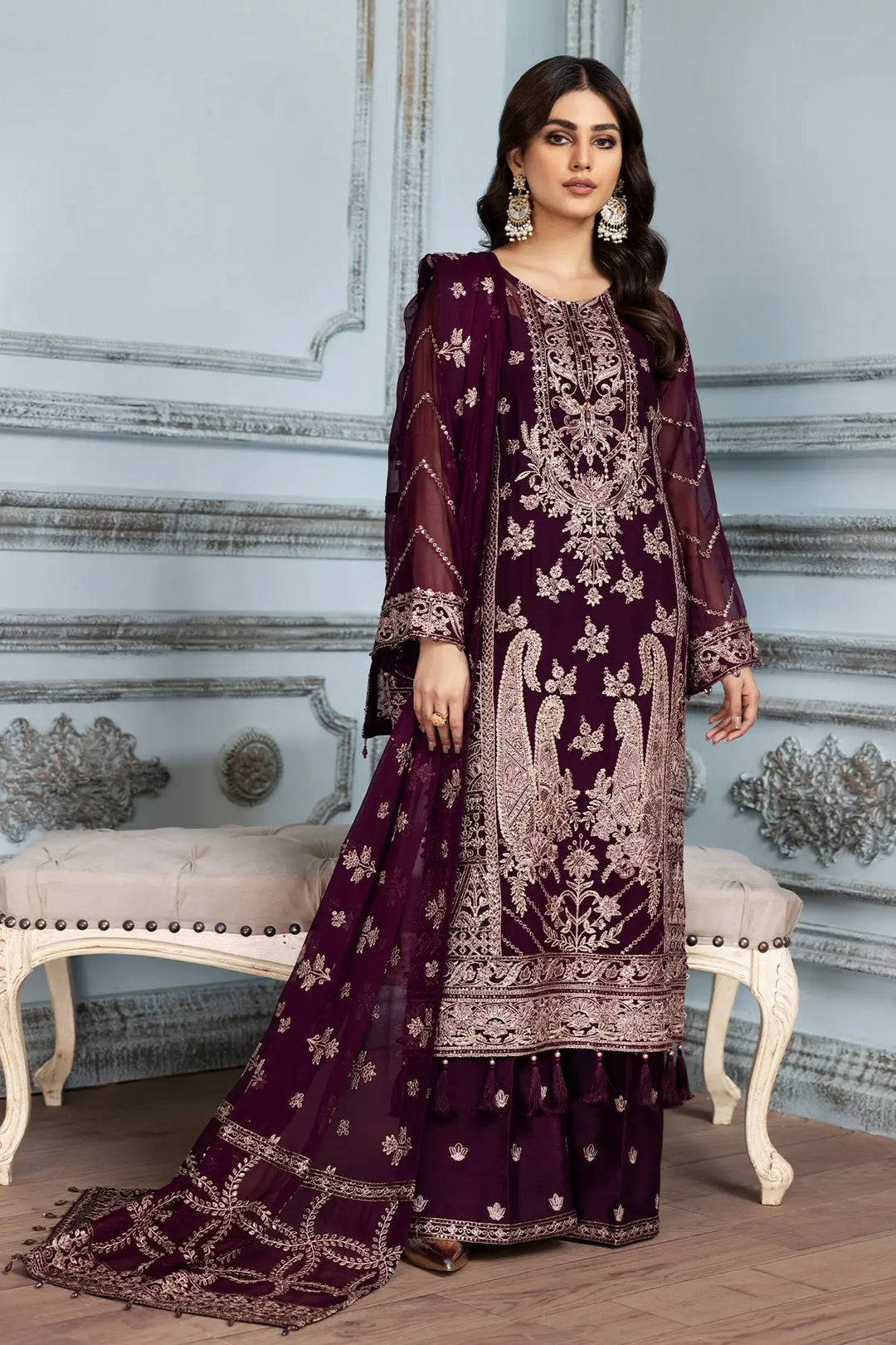 Buy Pakistani Embroidered Net Dresses For Women Online | Alizeh