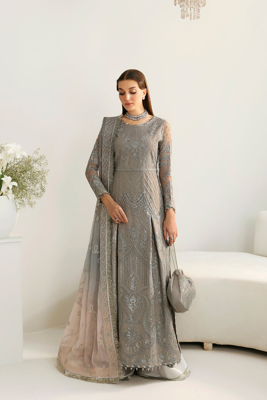 Buy Pakistani Embroidered Net Dresses For Women Online | Alizeh