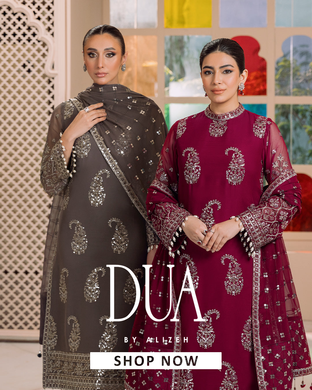 Buy Pakistani Embroidered Net Dresses For Women Online | Alizeh